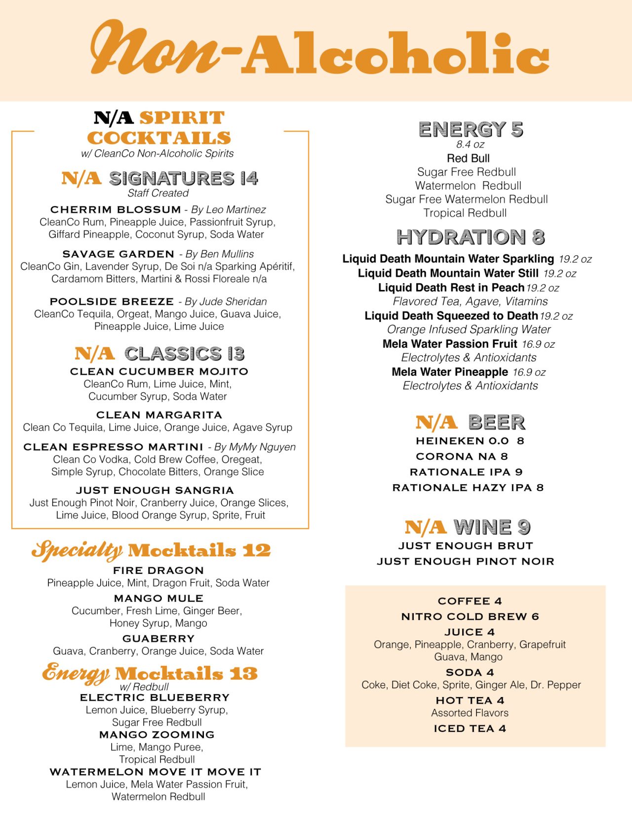 MENUS - Garage Kitchen + Bar | San Diego Bar